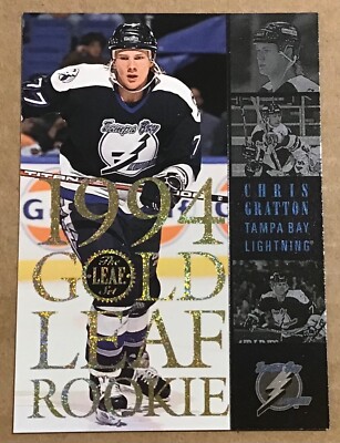 1994-95 CHRIS GRATTON LEAF 94 GOLD LEAF ROOKIE INSERT CARD #4 LIGHTNING ...