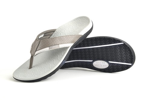 FOOT BIO-TEC Men Orthotic Footwear —Sense Gray- Strong Arch Support ...