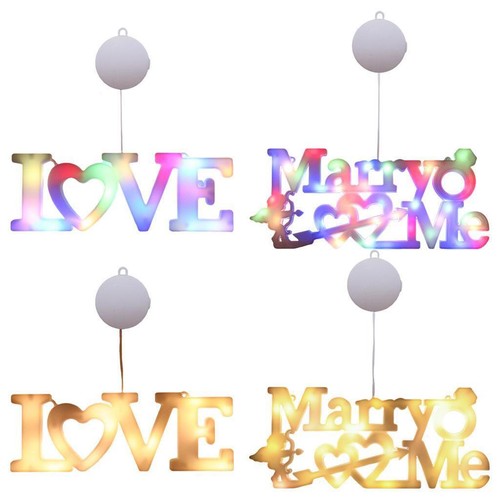 LED Letter Light Valentine'S Day Sign with Suction Cup Decoration ...