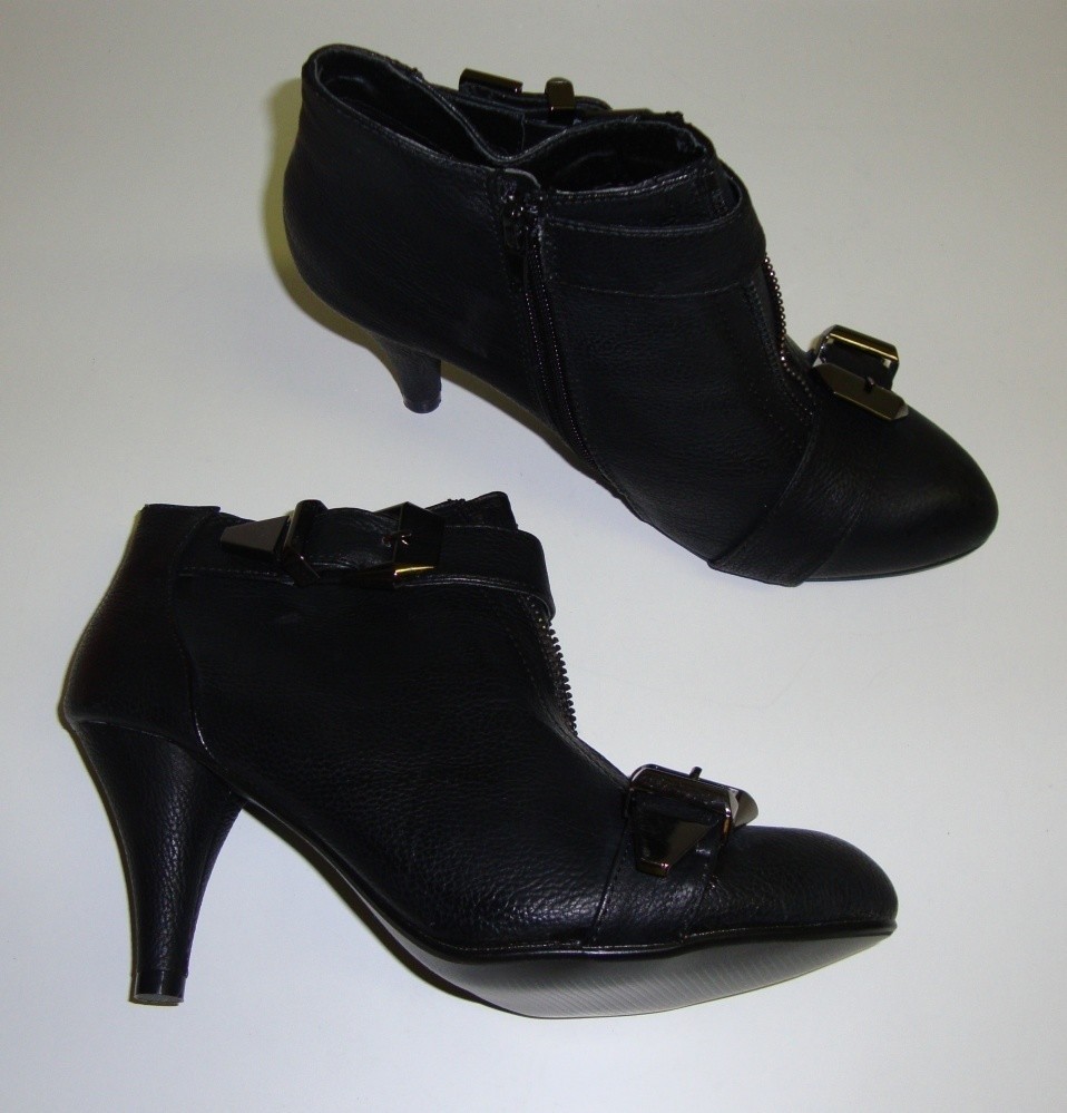 Moow Ladies Ankle Boots / Court Shoes Side Zip Black Style Size 37 | eBay