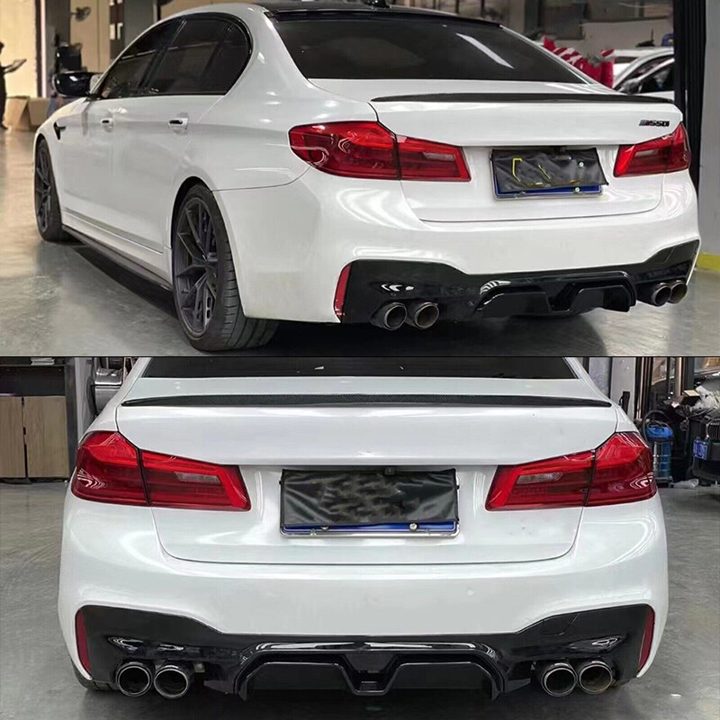 M5 CS Style Rear Diffuser W/ LED For BMW G30 G31 540i M Sport Gloss ...