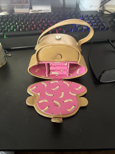 Monkey Jewelry Box Purse w Handle New Without Tags Banana Interior 5 ...