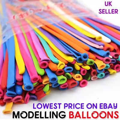 100 X Long Plain Balloons Latex Balons 260Q Twisting Modelling Long ...