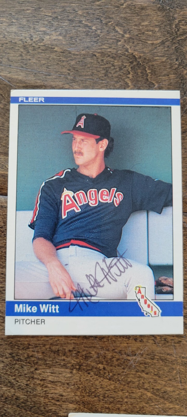 1984 FLEER SIGNED CARD MIKE WITT CALIFORNIA ANGELS YANKEES PERFECT GAME ...