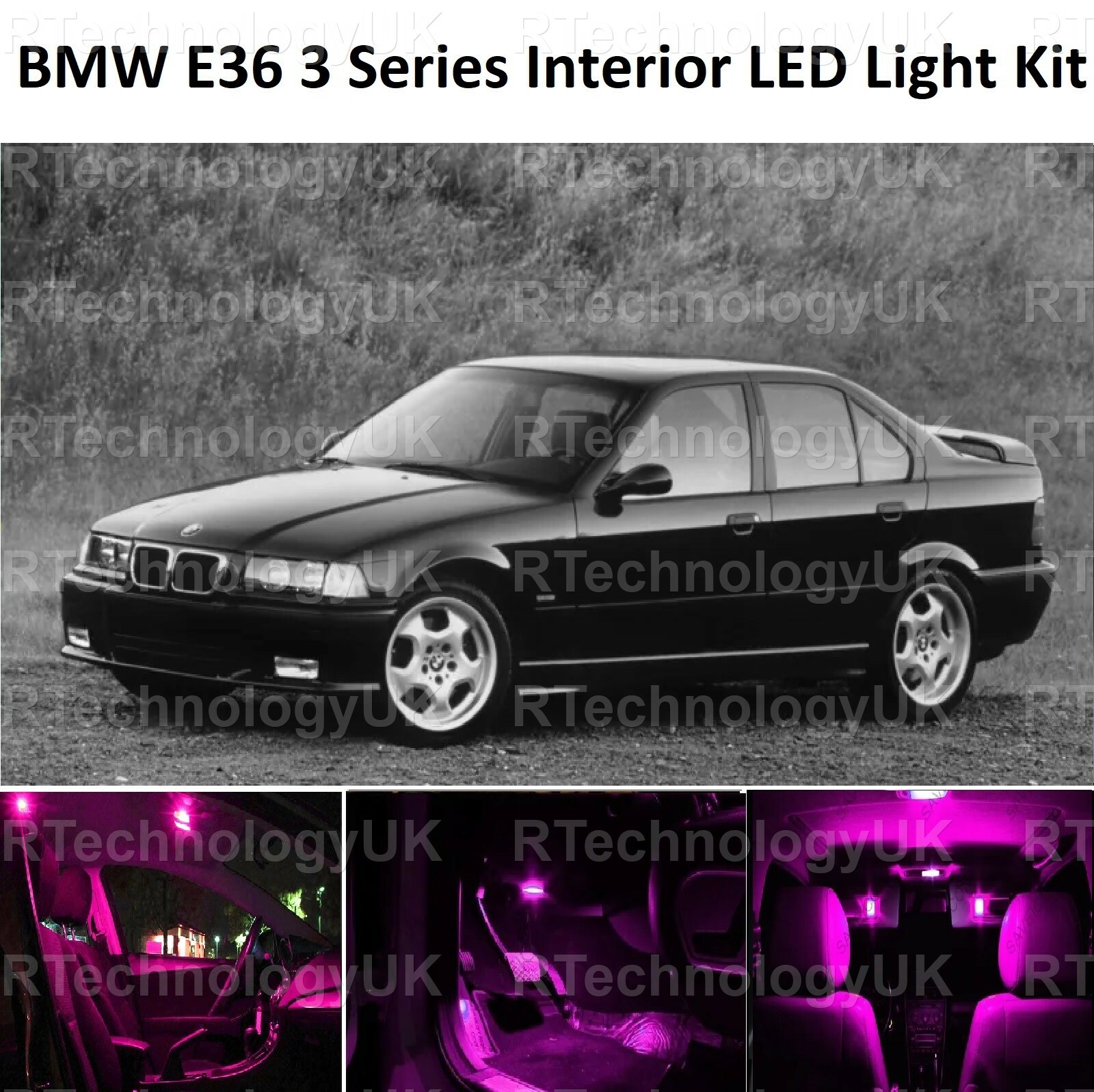 PINK PURPLE PREMIUM BMW E36 3 SERIES COUPE LED Light UPGRADE XENON ...