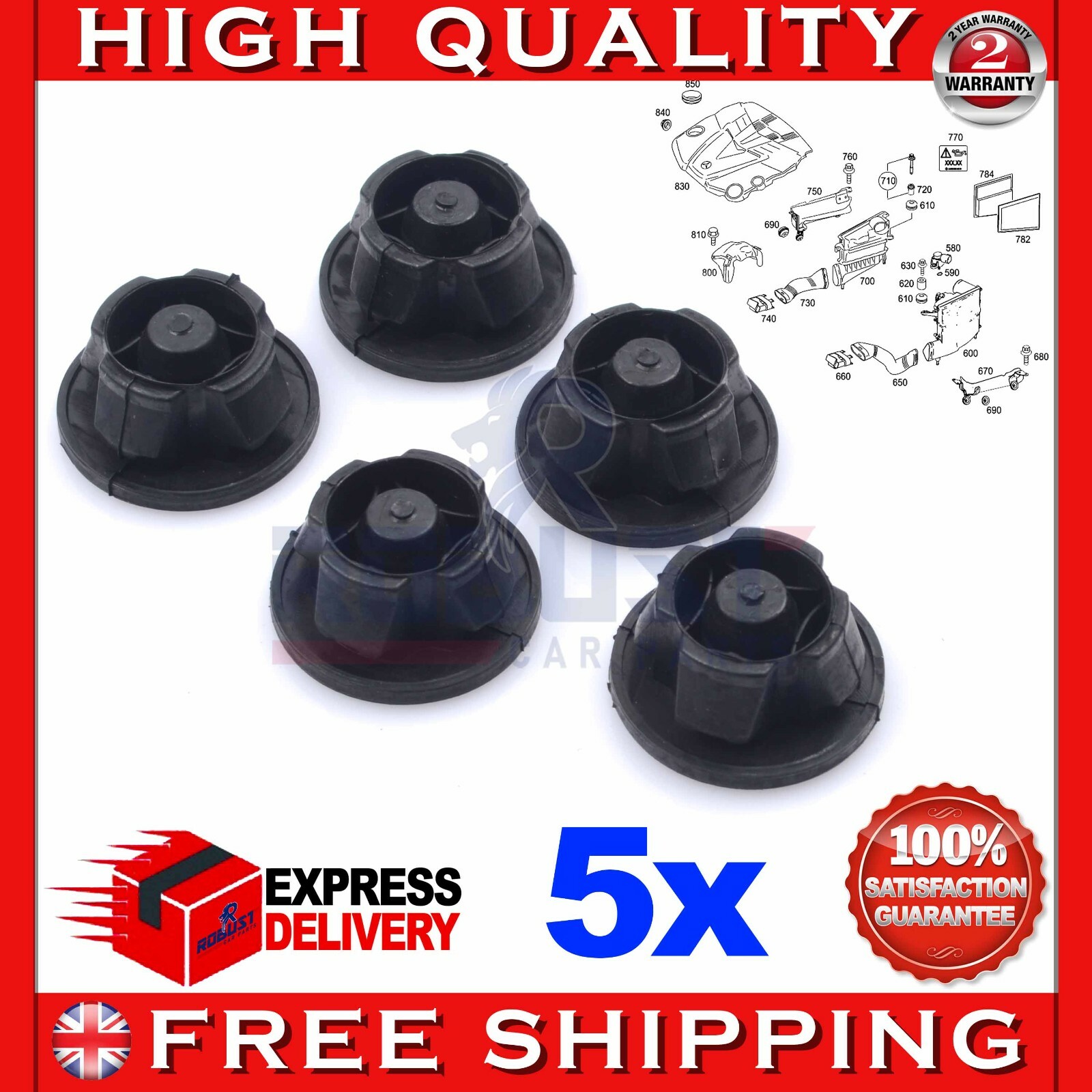 FOR MERCEDES BENZ 5X ENGINE COVER GROMMETS BUNG ABSORBERS 6420940785 | eBay