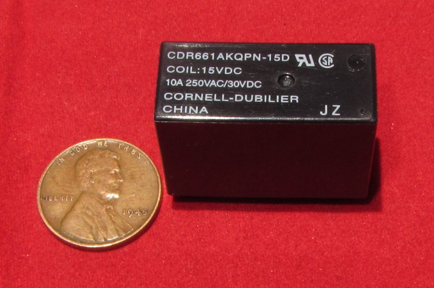 Cornell Dubilier 15V DC Coil Relay - SPST - 10A, 250VAC / 30VDC ...