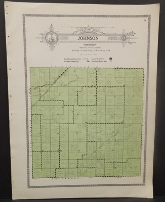 Illinois Christian County Map Johnson Township c1930 W20#14 | eBay