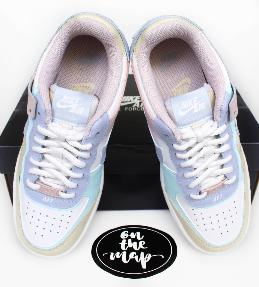 Nike Air Force 1 AF1 W Shadow Pastel Blue Pink Ghost UK 3.5 US 4 6 EUR ...