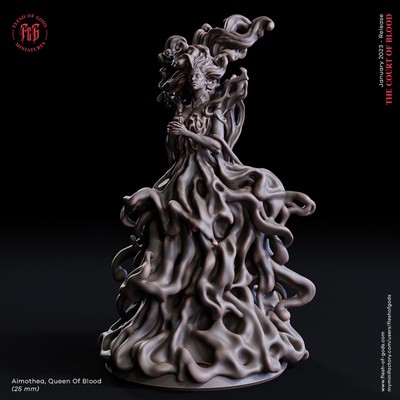 Blood Queen Witch Sorcerer Miniature 28mm 32mm Dungeon Dragons D&D RPG ...