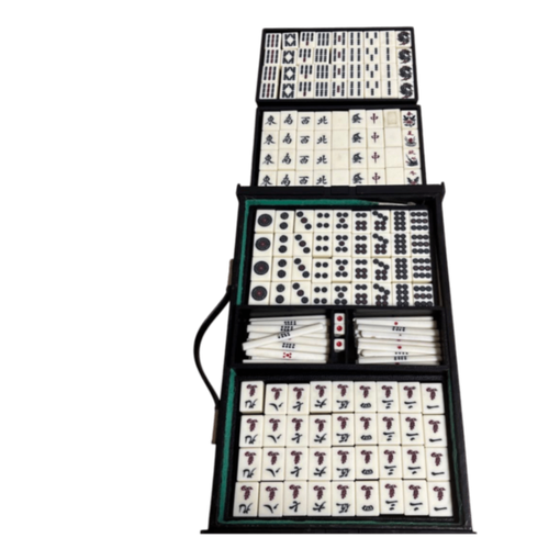 Traditional Mahjong Tile Set Standard Size Plastic Retro Design White ...