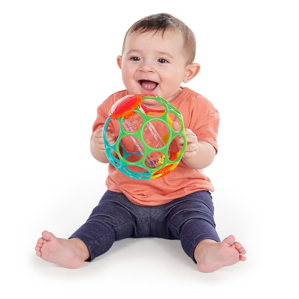 Bright Starts Oball Rollin' Rainstick Rattle Easy-Grasp Toy ...
