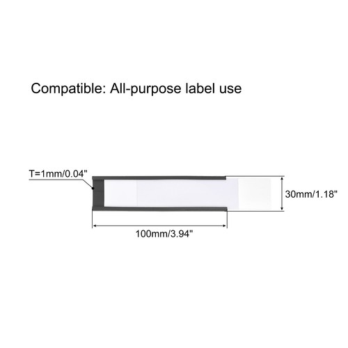 30pcs Label Holder 4" x 1.2" C Channel Rubber Magnetic for Rack Shelve ...