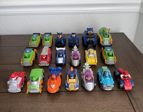 Paw Patrol Lot Of 19 Racers cars Chase Skye Rubble Rocky Ryder Zuma ...