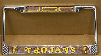 RARE ” USC TROJANS ”( SOUTHERN CALIFORNIA ) LICENSE PLATE FRAME | eBay