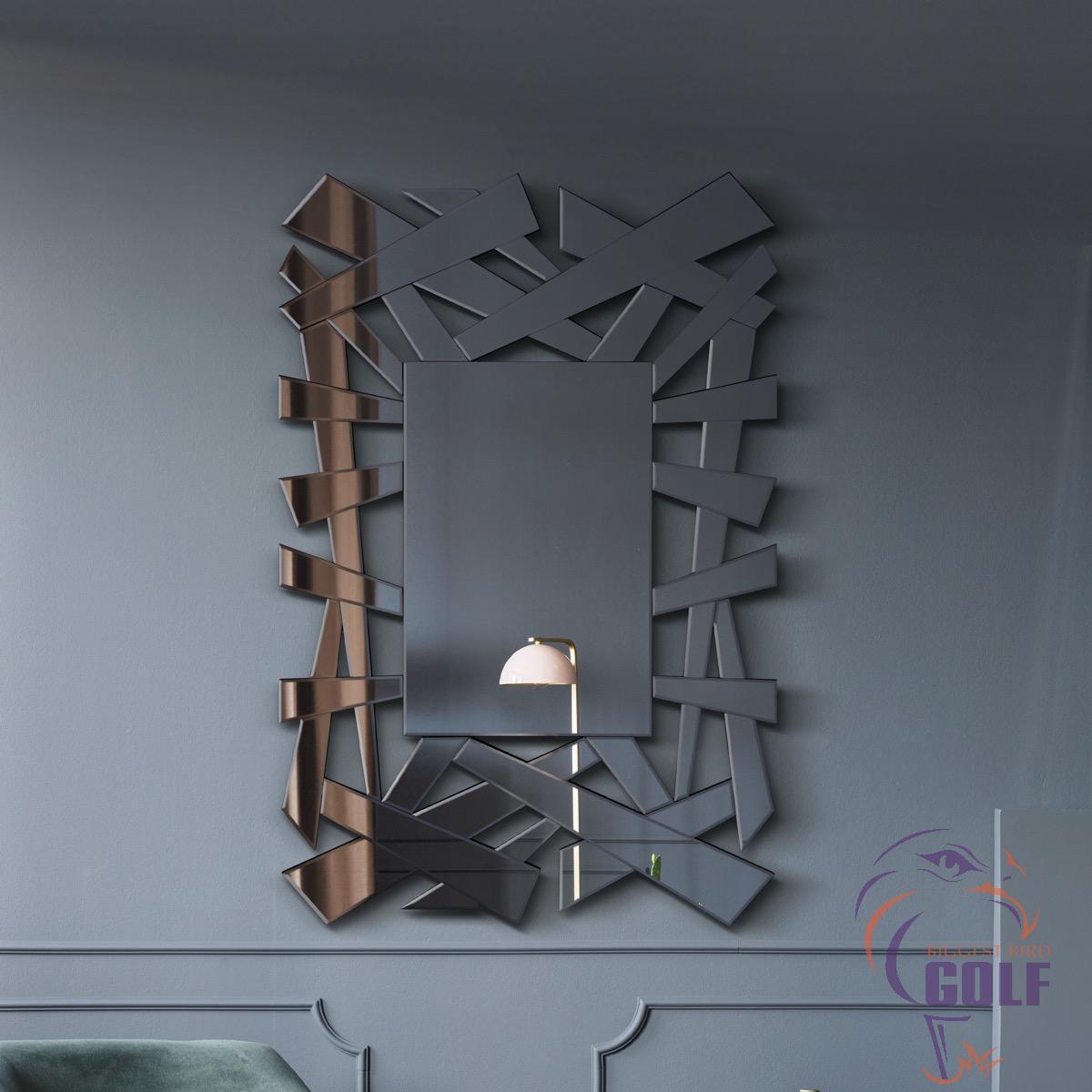 Wall Mounted Multi facet Mirror Glass Wall Mirror 2Ft8 X 4Ft (81cm X ...