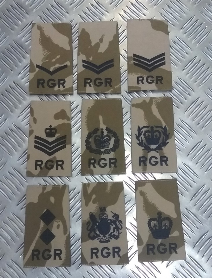 British Army Royal Gurkha Rifles Regiment DDP Desert Rank Slide Vari | eBay