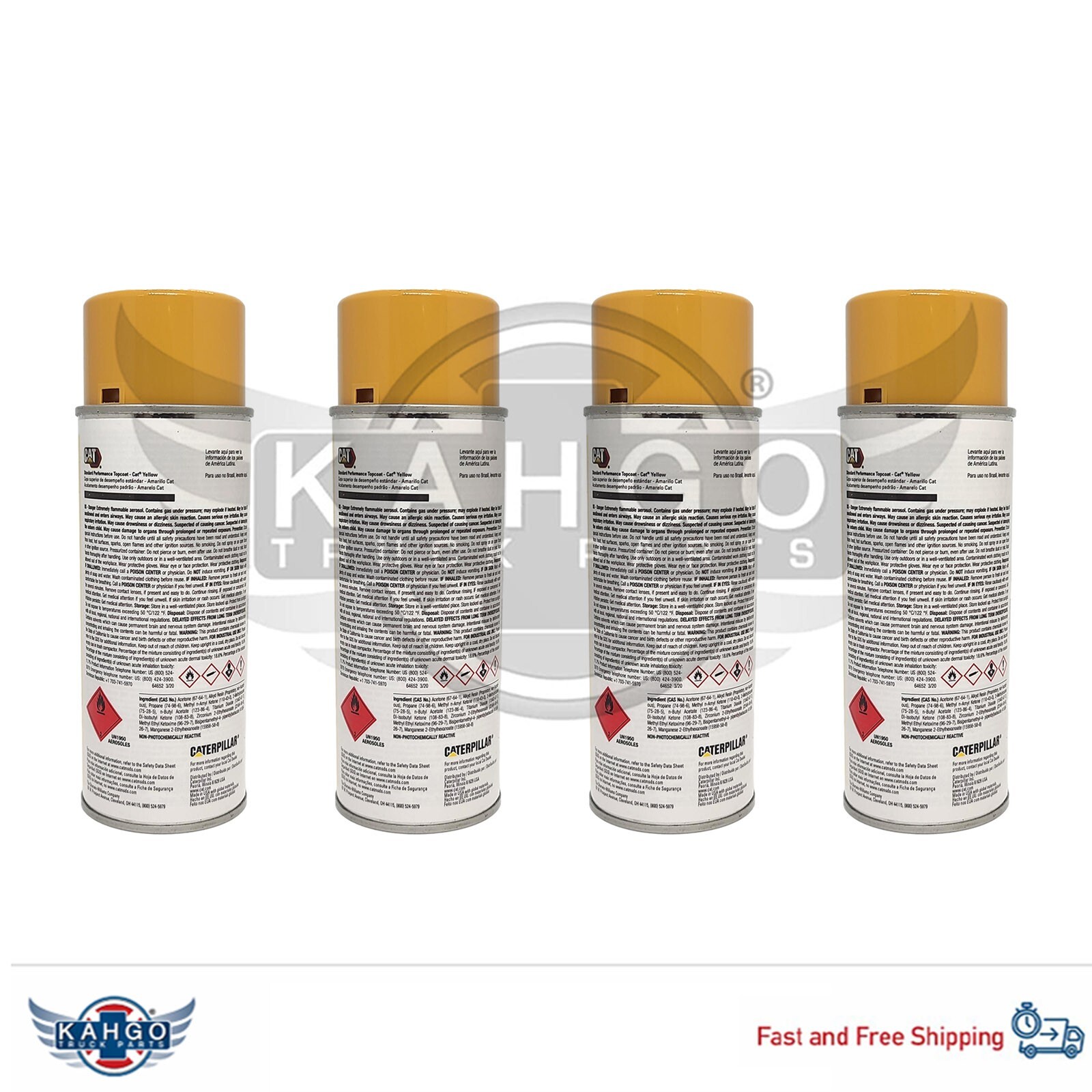 GENUINE CAT 590-0196 5900196 AEROSOL Spray Paint Yellow 12oz (Pack of 4 ...