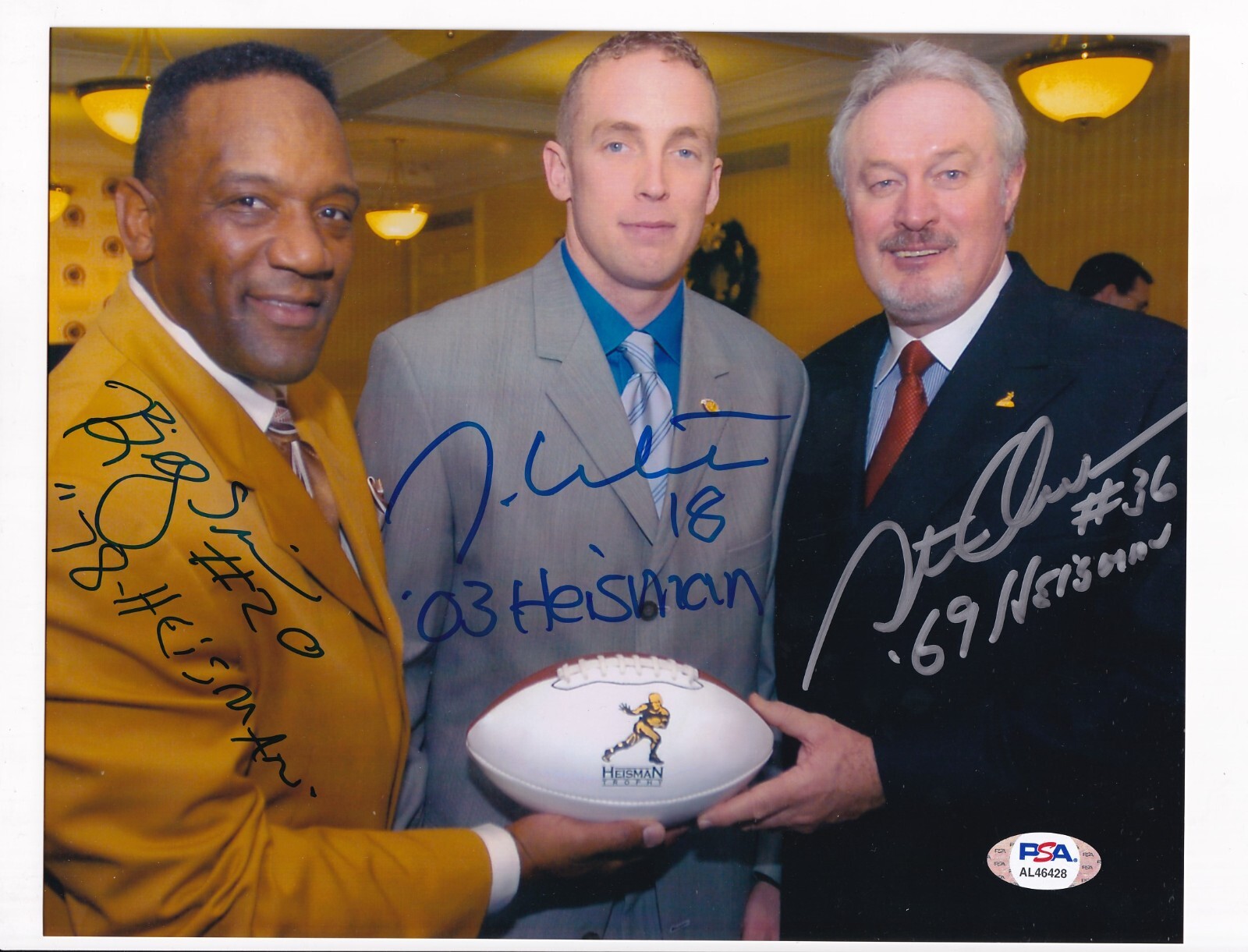 Billy Sims Autographed Signed Steve Owens Jason White 8X10 Photo ...