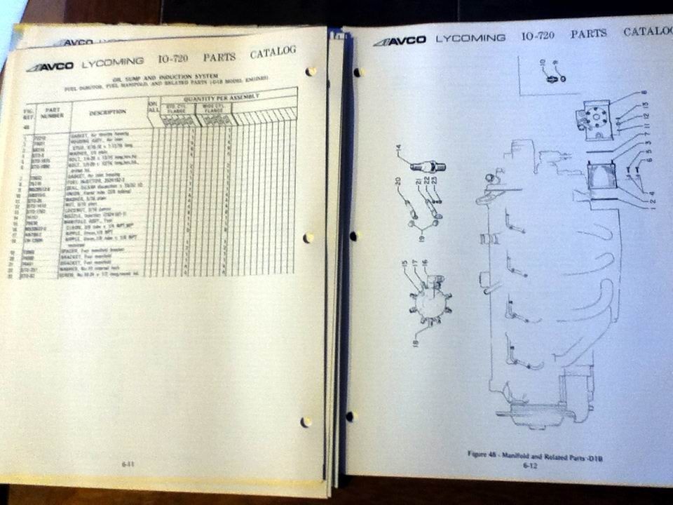 Lycoming IO-720-D1CD & IO-720-D1C Engine Parts Manual | eBay