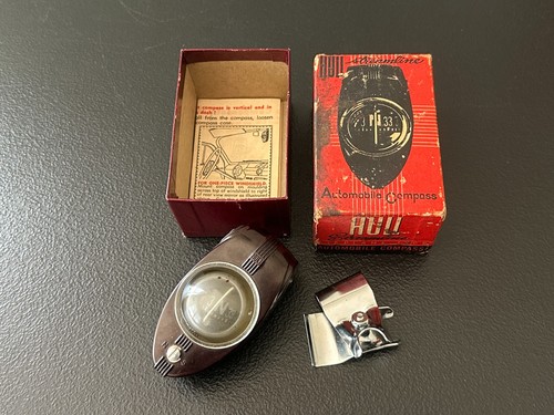 Vintage - HULL MFG. CO. - STREAMLINE - Deco Automobile Compass with Box ...