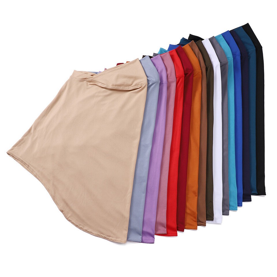 Solid Color Headscarf Inner Hijab Turban Muslim Women Headwraps ...
