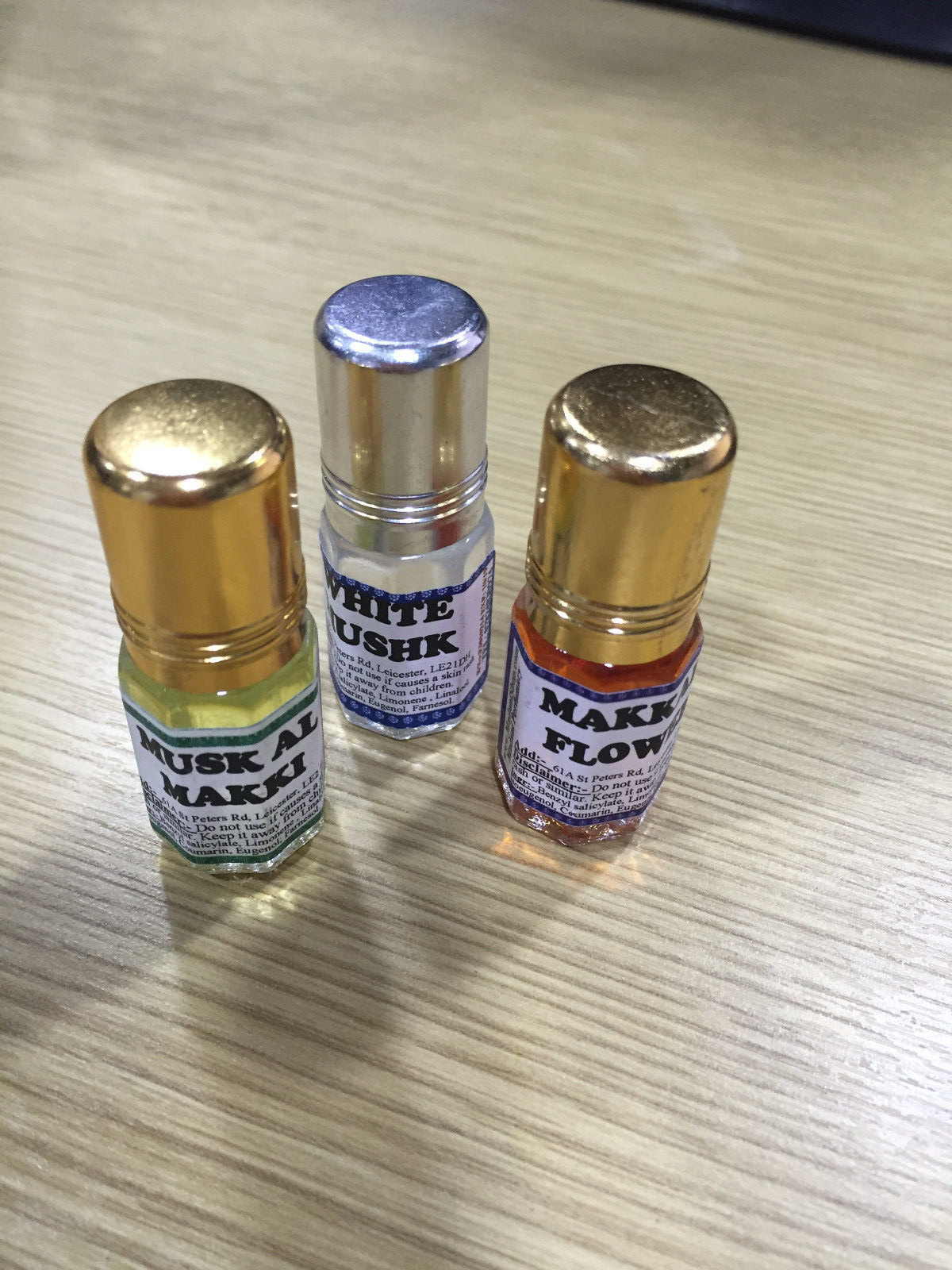 MUSK AL MAKKI MAKKAH FLOWER & WHITE MUSHK SET OF 3 FREGRENCE OIL ATTAR ...