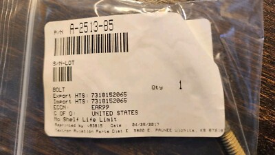 A2513-85 propeller bolts Cessna 172 new prop bolts With Paperwork | eBay