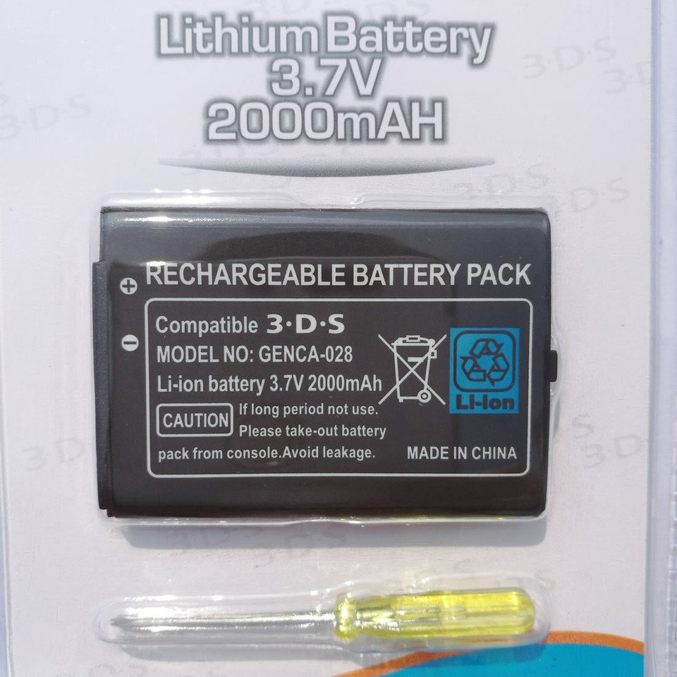 For Nintendo 3DS 2DS Battery Replacement + Tool 2000mAh 3.7V ...