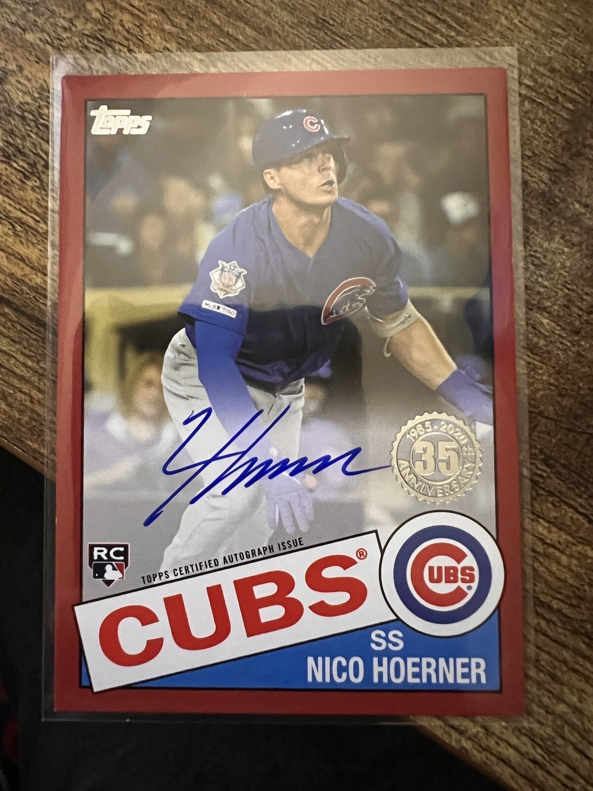 2020 Topps - 1985 Topps On Card Auto Red #85A-NH Nico Hoerner Rookie ...