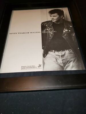 Paul Young Seven Years Of Success Rare Original Promo Poster Ad Framed ...