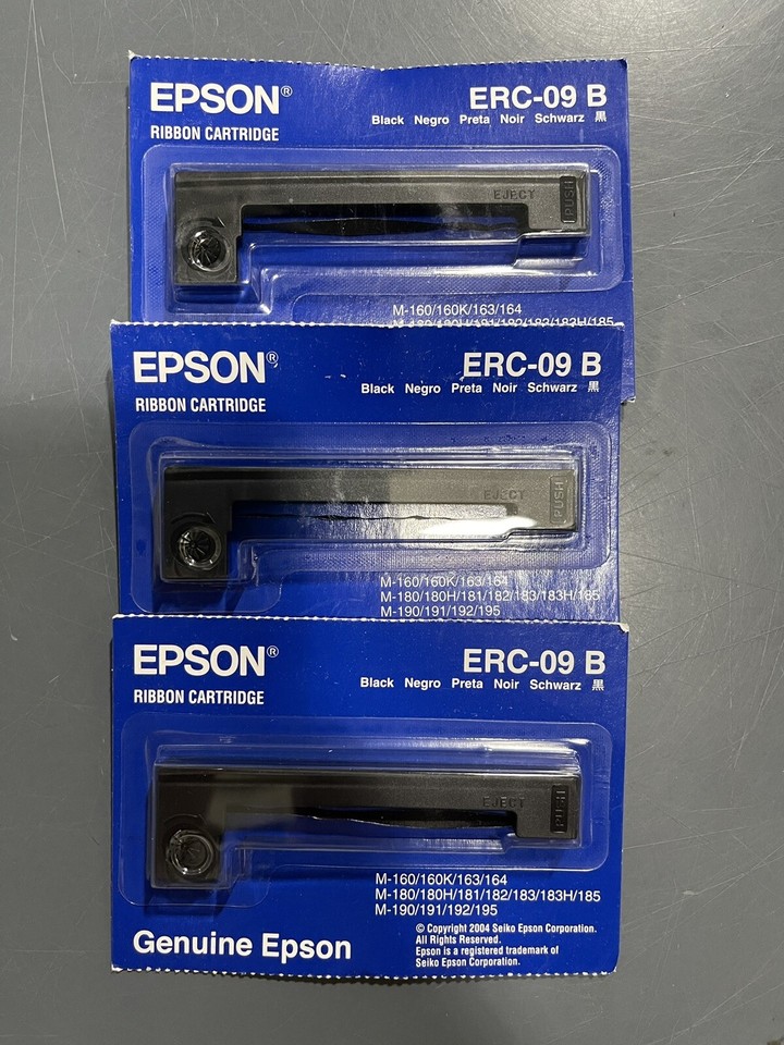 Genuine Epson Ribbon Cartridge ERC-09B Black NEW - Lot of 3 | eBay