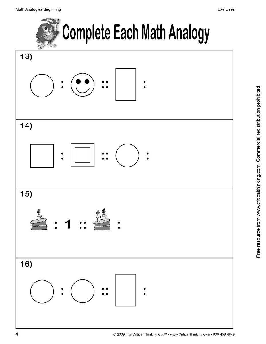Math Analogies Worksheet Analogy Worksheets Lesson Tutor
