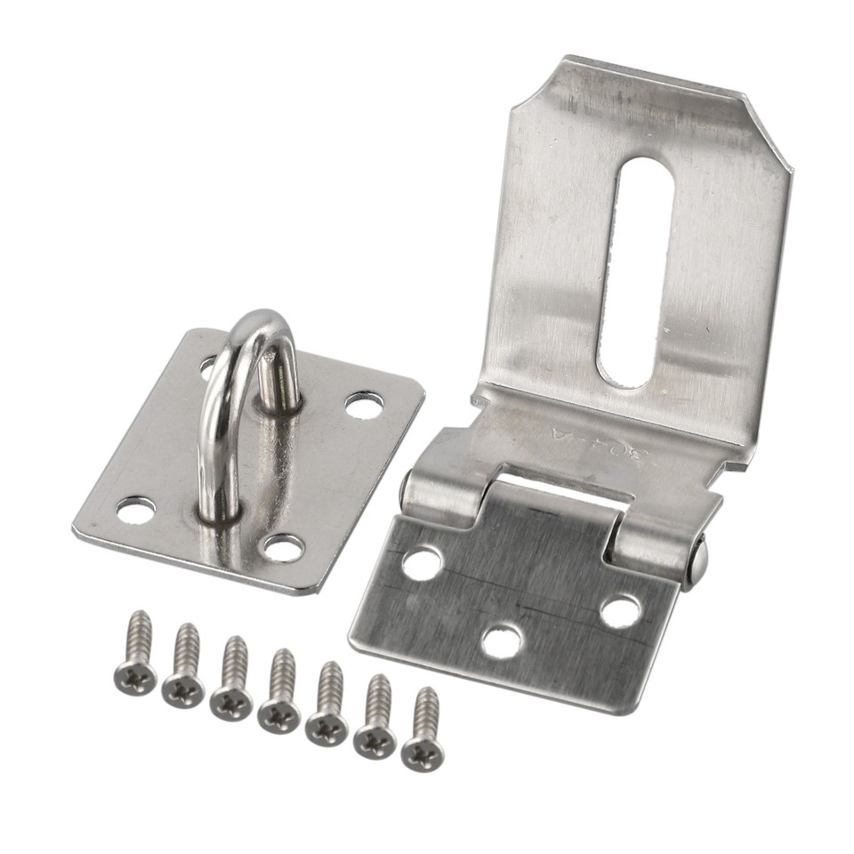 Heavy Duty Stainless Steel Hasp and Staple Lock Seamless Base No ...