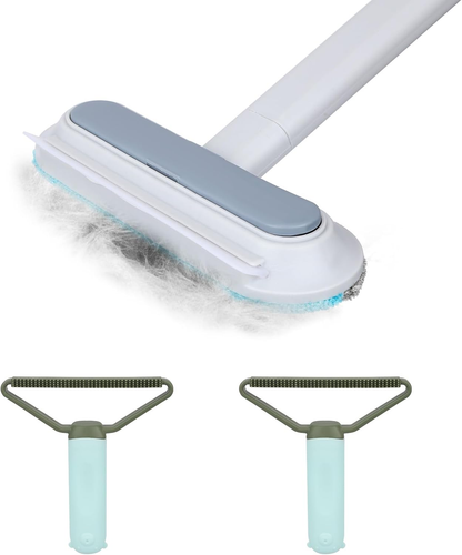 Pet Hair Remover & 2 Pcs Carpet Scrapers, 4 in 1 Multifunctional Dog ...