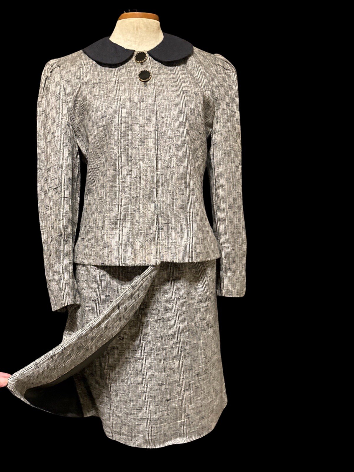 VTG 80s rare Jim Heilman Mini Skirt Suit Peter Pan Co… - Gem