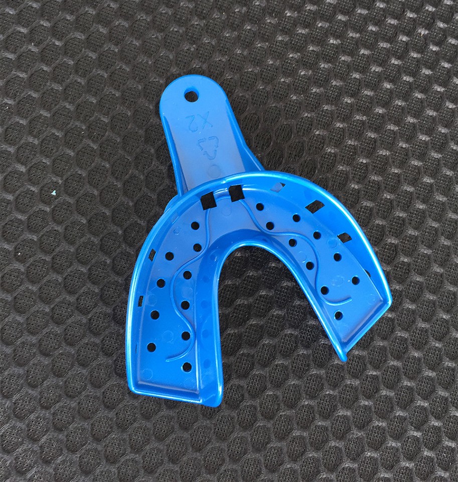 12Pcs Dental Impression Trays Perforated Plastic Denture trays Upper ...