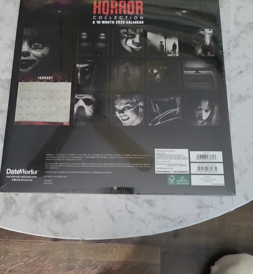 2023 Horror Collection 16 Month Wall Calendar Chucky Freddy Jason ...