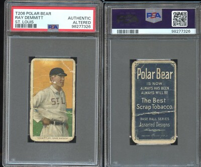 T206 Ray Demmitt St. Louis Short Print ~~ PSA Authentic ~~ Polar Bear ...