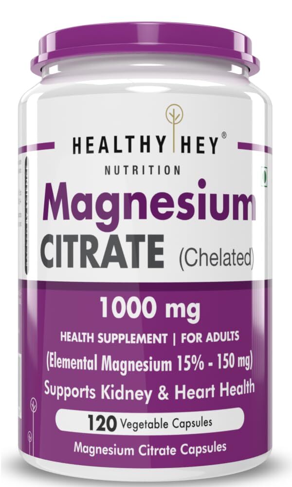 HealthyHey Nutrition Magnesium Citrate 1000mg 120 Vegetable Capsules | eBay