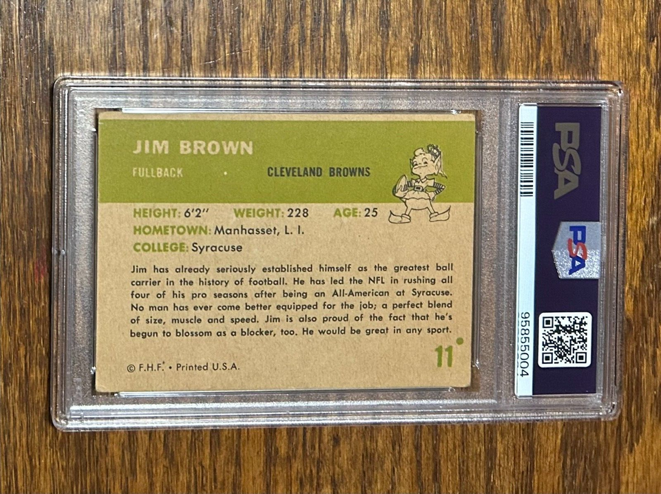 1961 Fleer # 11 JIM BROWN PSA 2 CLEVELAND BROWNS HOF | eBay