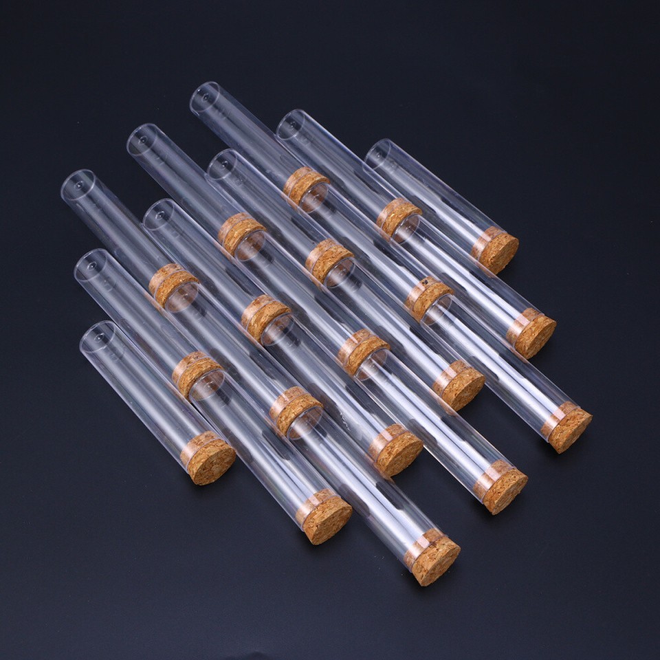 10PCS large test tube clear test tube mini test tubes Hard Plastic Test ...