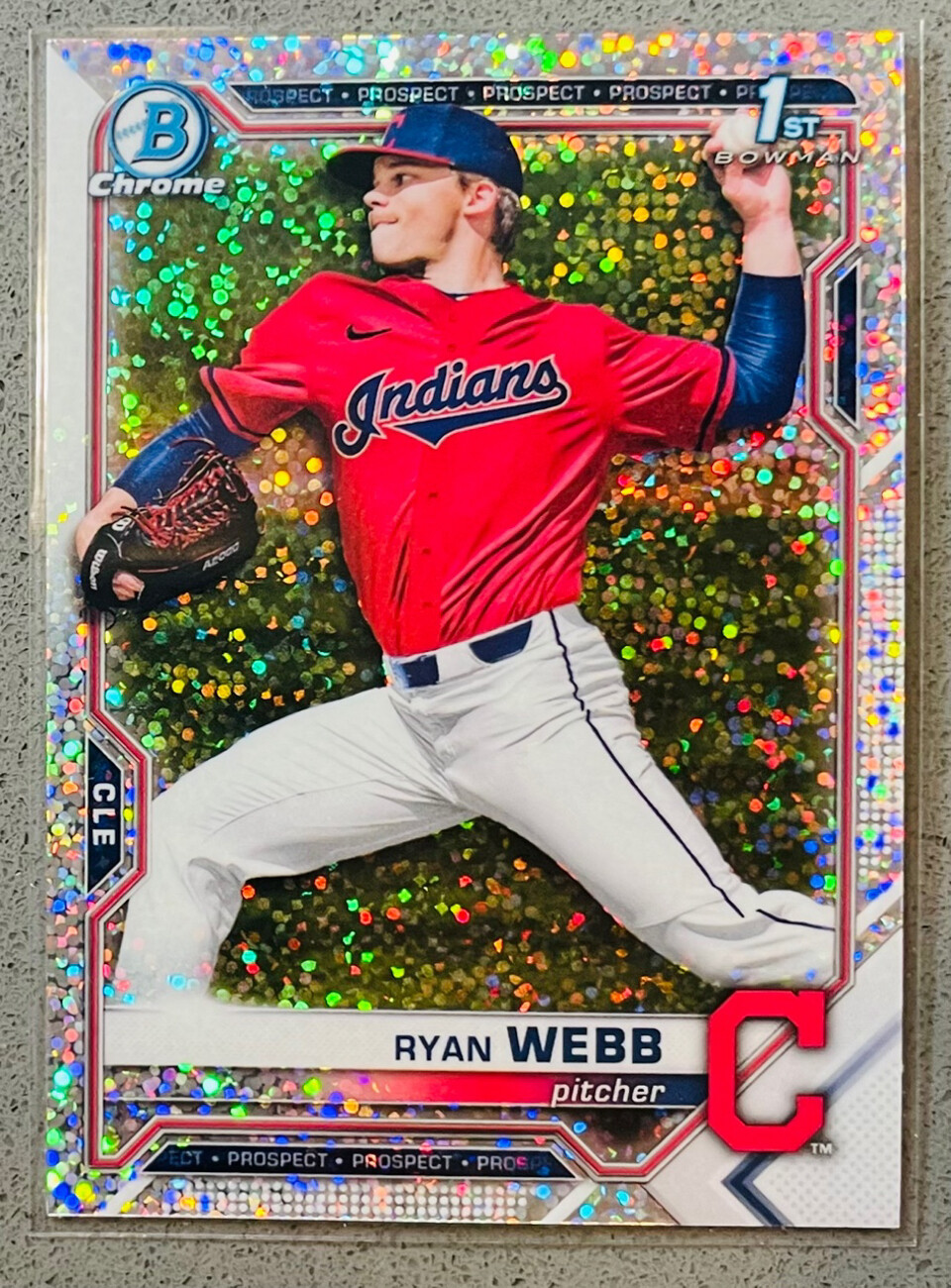 2021 Bowman Chrome 1st Draft Prospect MLB #BDC-57 Ryan Webb Sparkle ...