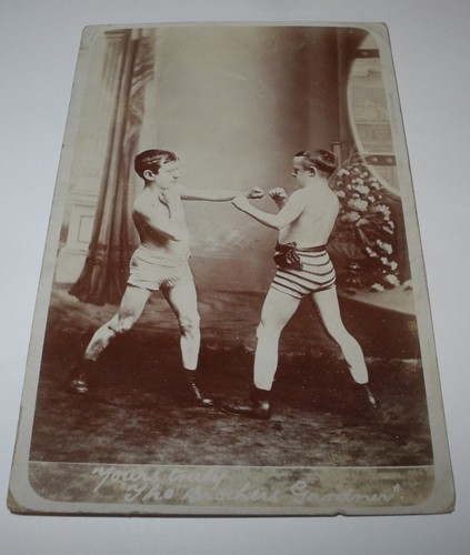Original Boxing Advertising Ephemera Trade Card Photo Postcard Brothers ...