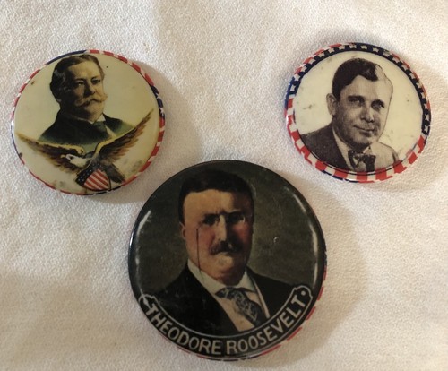 Vtg Teddy Roosevelt Theodore Campaign Button Badge Lot President Repro ...