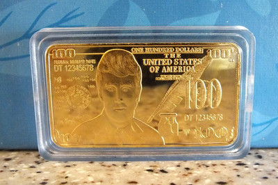 Donald Trump 24K Gold Plated $100 Bar - Collectible Coin/Bar In ...