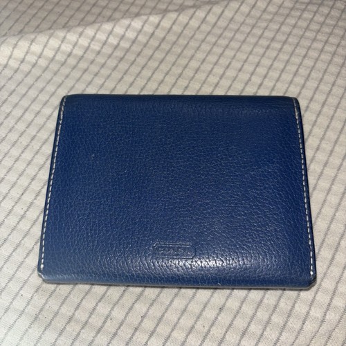 Coach Vintage Hamptons Blue Pebbled Leather Flap Wallet | eBay