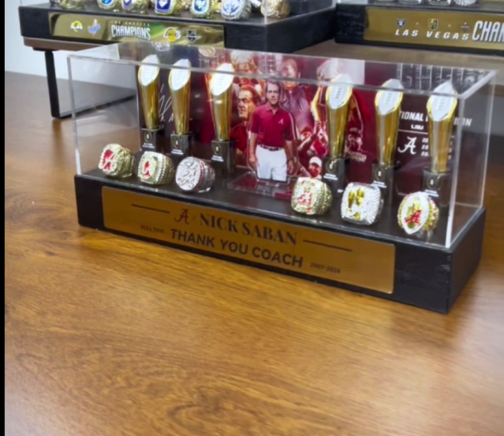 Nick Saban Alabama Crimson Tide Football Championshi Trophy & RingS ...