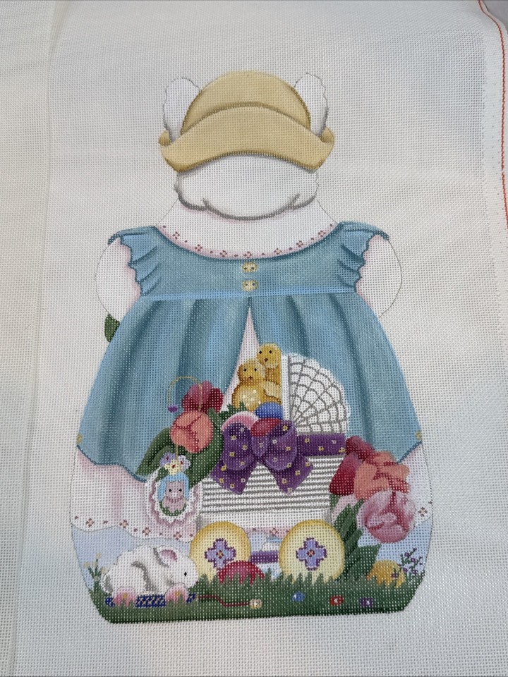 Needlepoint Easter Rabbit Two-Sided Standup Doll Canvas 18Ct Mesh | eBay