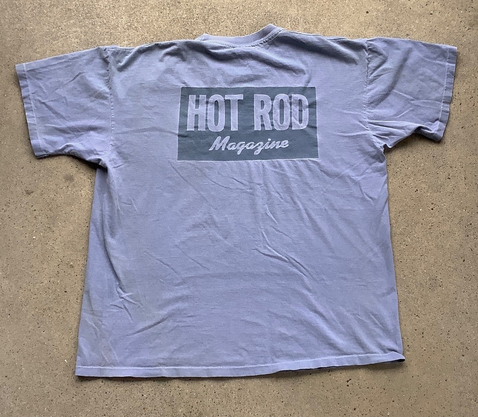 Vtg 90s Hot Rod Magazine Pocket T Shirt 50th Anniversary Anvil Pigment ...